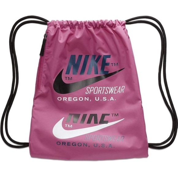 Nike | Bags | Nwot Nike Cord Pink Light Logo Backpack Gym Sack Bag ...